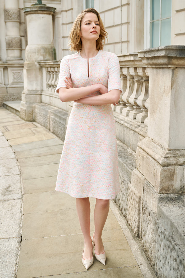 Austin Colour Fleck Jacquard Dress - Libby London