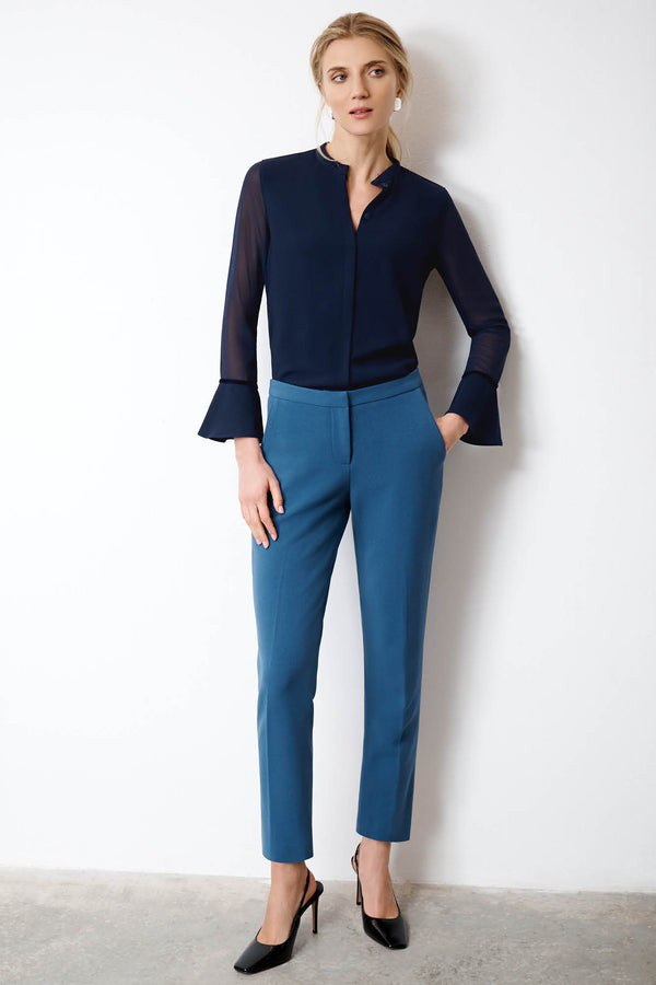 Clarence Turner Blue Trousers - Libby London